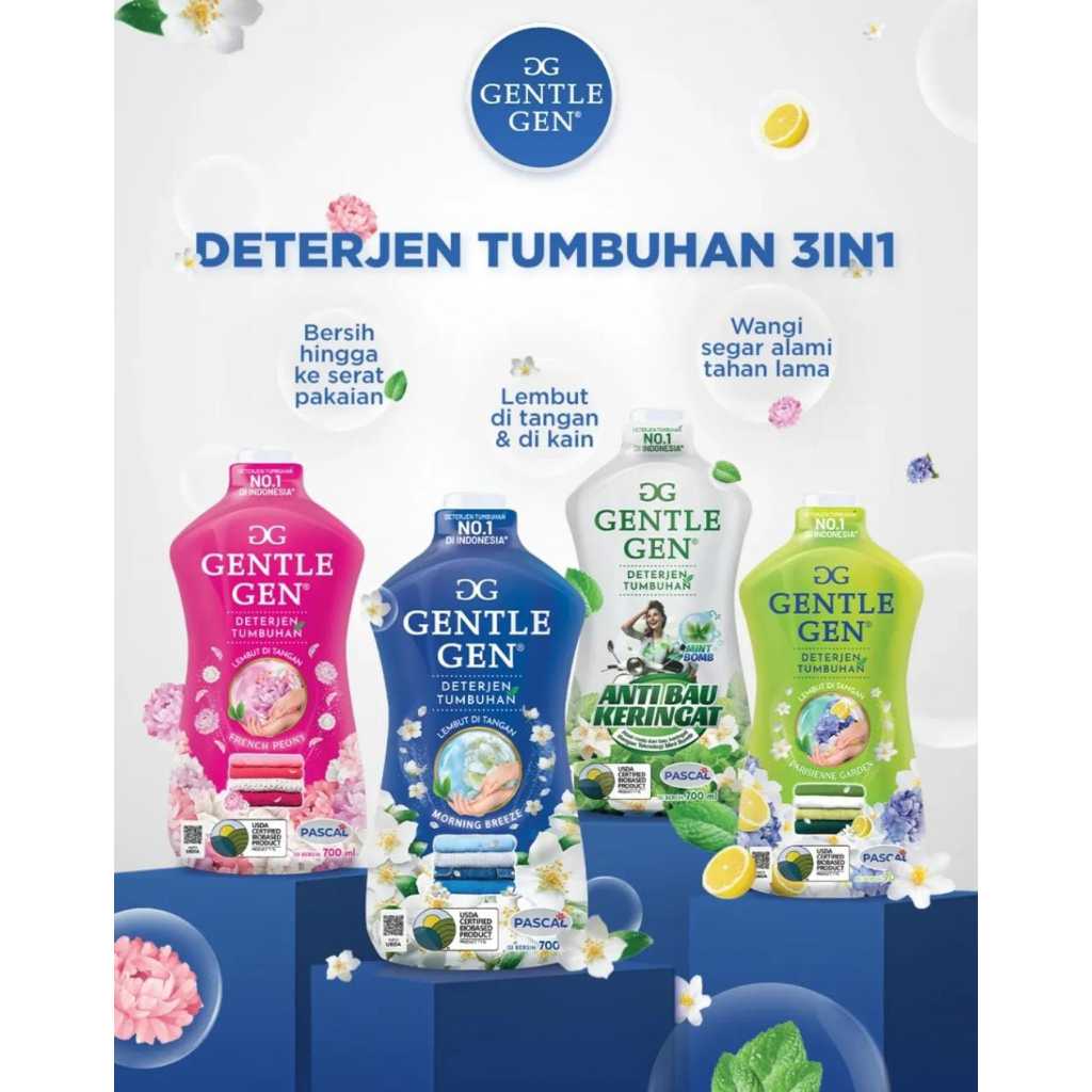 Jual Gentle Gen Deterjen Cair Dari Tumbuhan Kemasan Botol Anti Bau ...