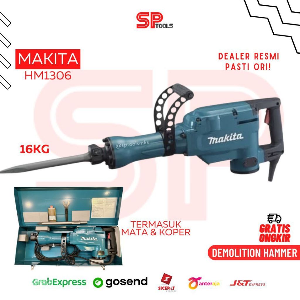 Jual MESIN BOBOK BETON / DEMOLITION / JACK HAMMER MAKITA HM1306 / HM 1306 | Shopee Indonesia