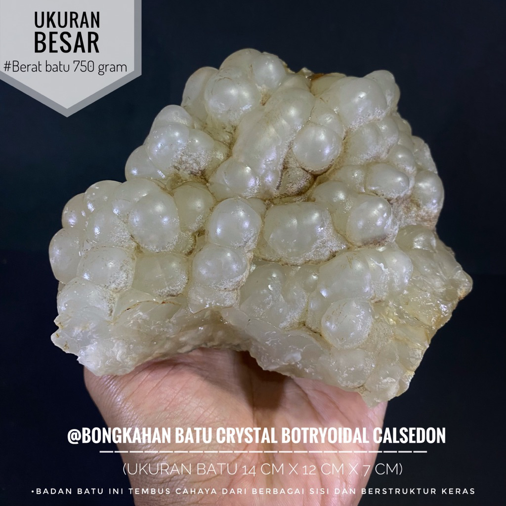 Jual Bongkahan Batu Crystal Botryoidal Calsedon L58 atau Batu Kristal ...