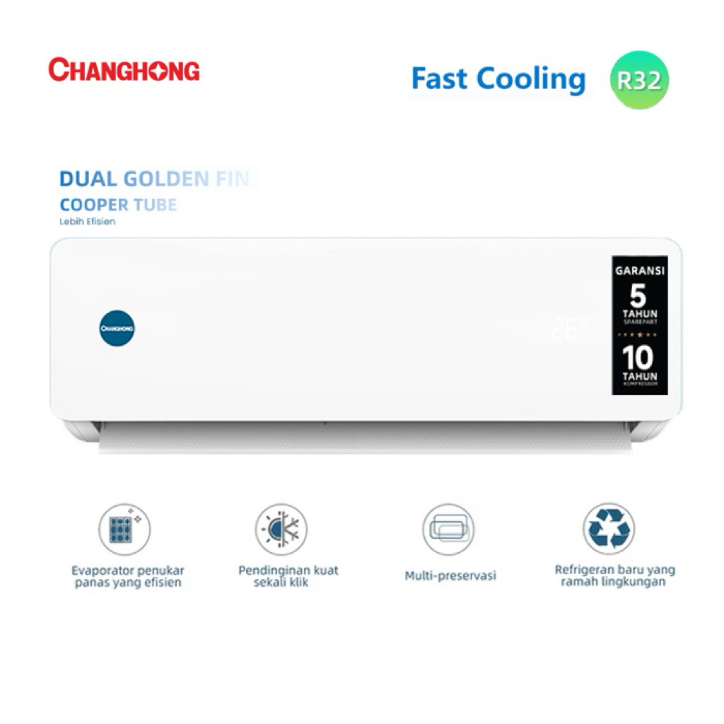 Jual AC CHANGHONG 1 PK CSC 09NVB4 Standard R32 Anti Karat , Turbo 9Nvb4 | Shopee Indonesia