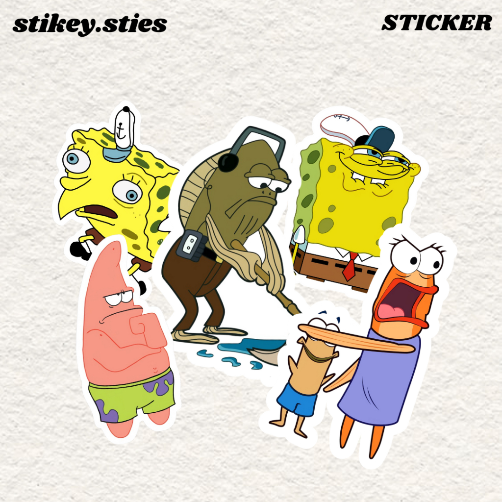 Jual STICKER KARTUN SPONGEBOB PACK AESTHETIC BRAND ANTI AIR VINYL ...