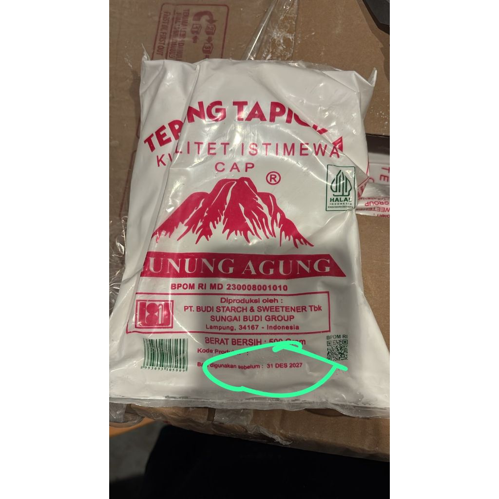 Jual Tepung Sagu Tapioka Gunung Agung 10kg (500gr x 20) dus karton ...