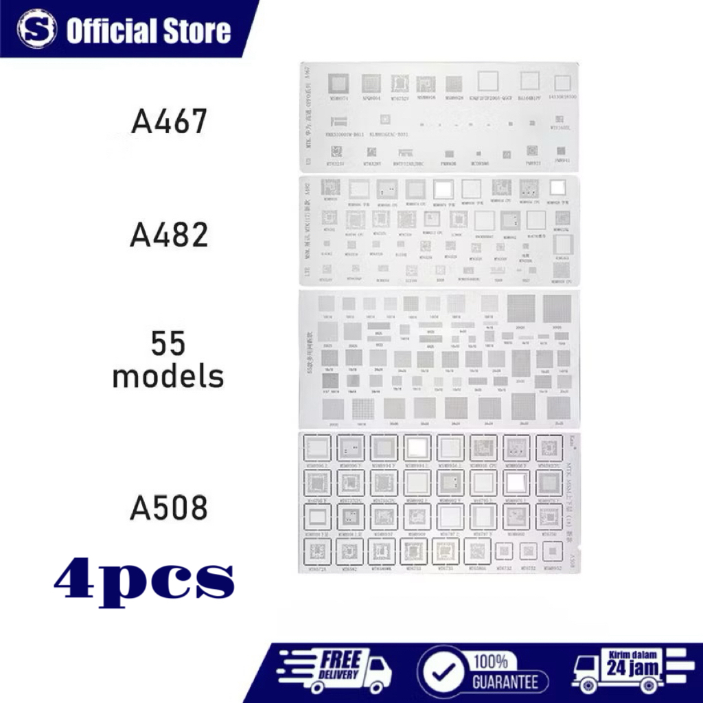 Jual 4PCS/set Cetakan Universal IC Plat Amaoe Amaoe A467 / A482 / A508 / 55Models / Stencil Plat ...