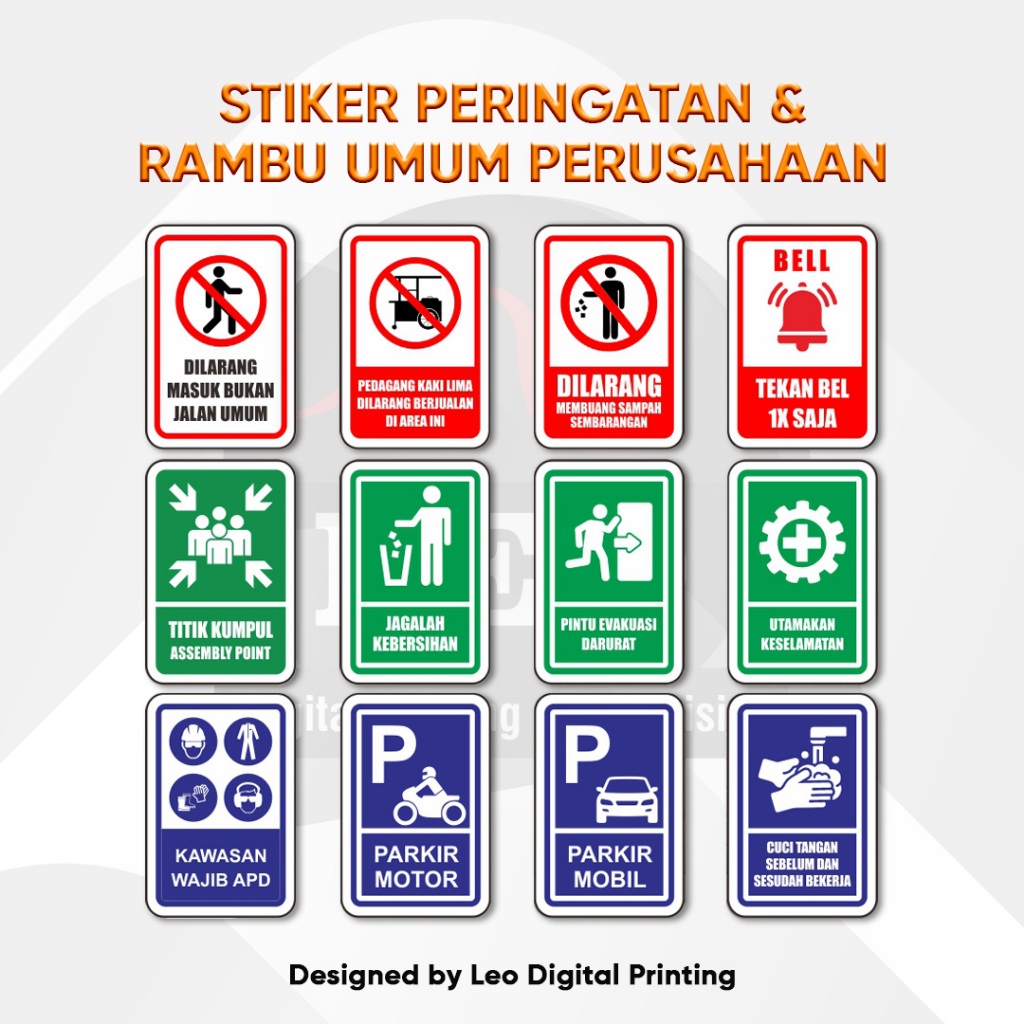 Jual Stiker Peringatan & Rambu Perusahaan / Pabrik | Stiker Larangan ...