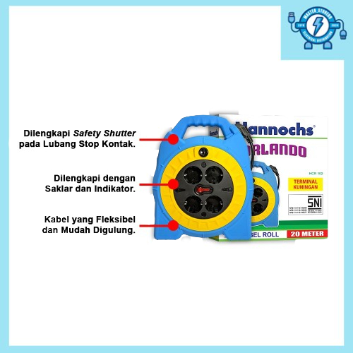 Jual HANNOCHS ORLANDO SOCKET KABEL ROL HCR 101/102 | 15 MTR DAN 20 MTR ...