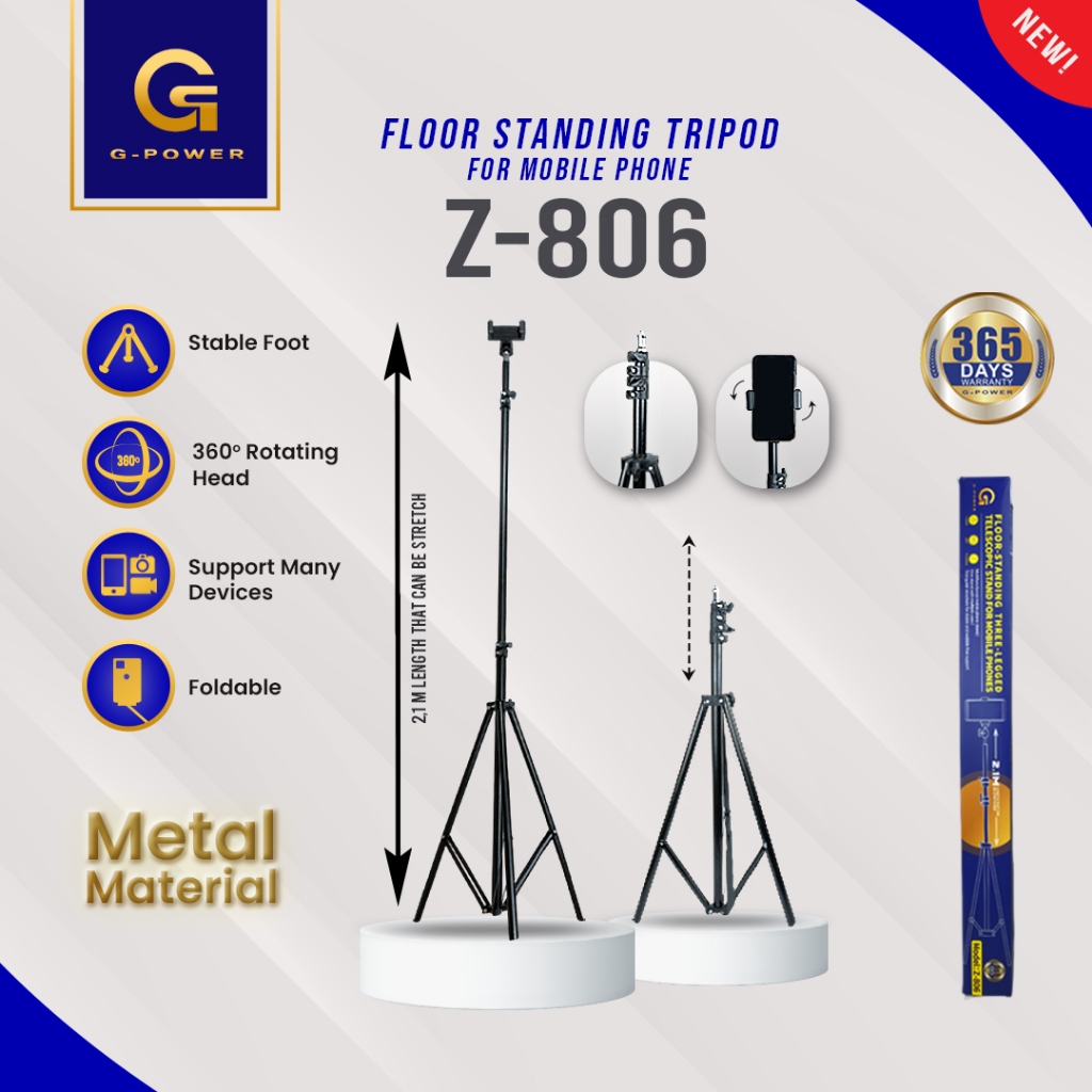 Jual G-POWER Z-806 Tripod Handphone Untuk Live Streaming 2,1 Meter ...