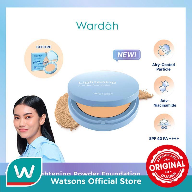 Jual Wardah Lightening Powder Foundation Light Feel 06 Warm Beige (32W ...