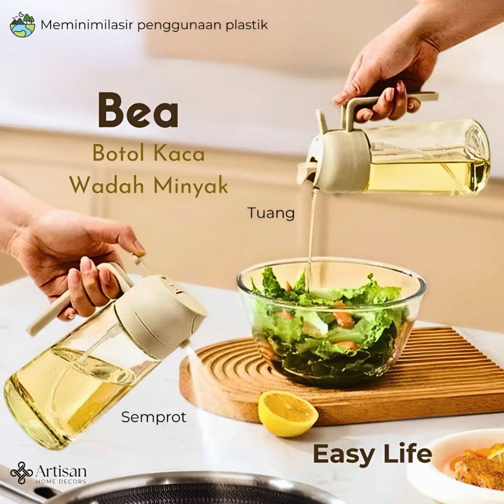 Jual BEA Oil Dispenser 470ml 2in1 | Botol Minyak Goreng Kaca Tuang ...