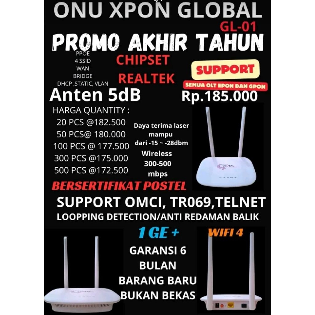 Jual ONU XPON GLOBAL GL-01【PROMO】 | Shopee Indonesia