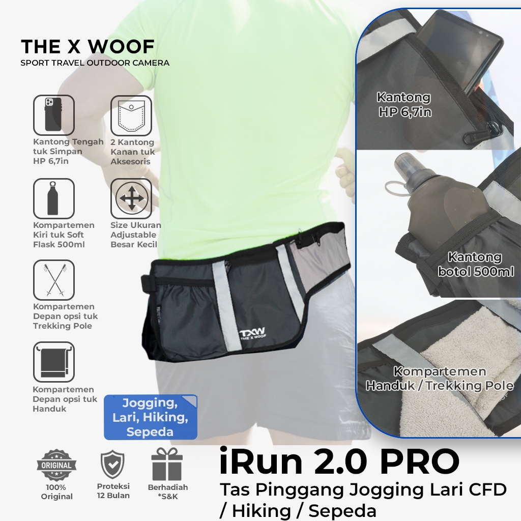 Jual The X Woof iRun2PRO Tas Jogging Tas Lari Tas Pinggang Lari Tas CFD ...