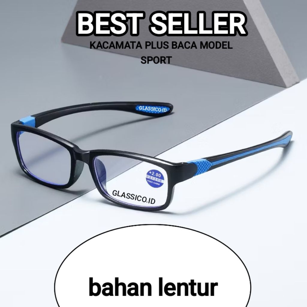Jual KACAMATA PLUS BACA BAHAN LENTUR MODEL SPORT RINGAN +0.50 S/D +4.00 ...