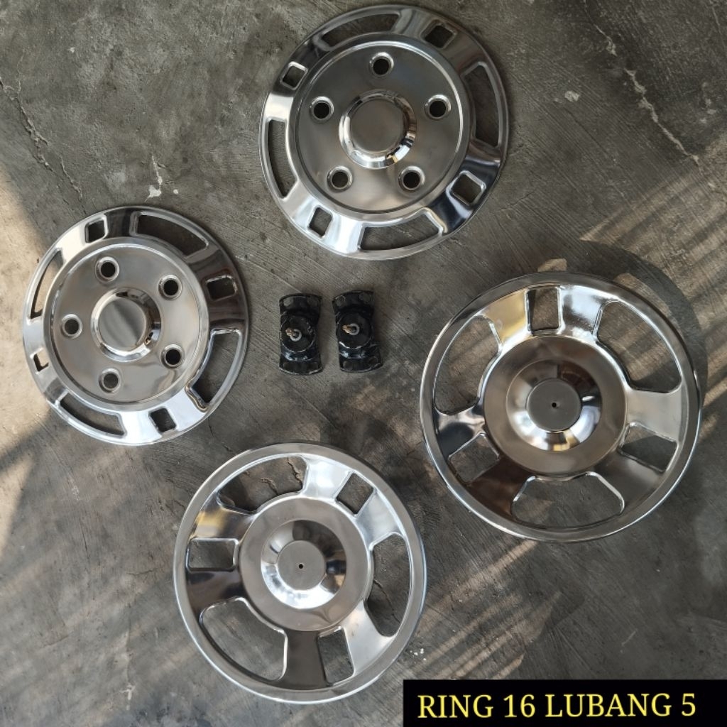 Jual WHEELDOP TRUCK RING 16 LUBANG BAUT 5 PAKET DEPAN BELAKANG(MOTIF ...