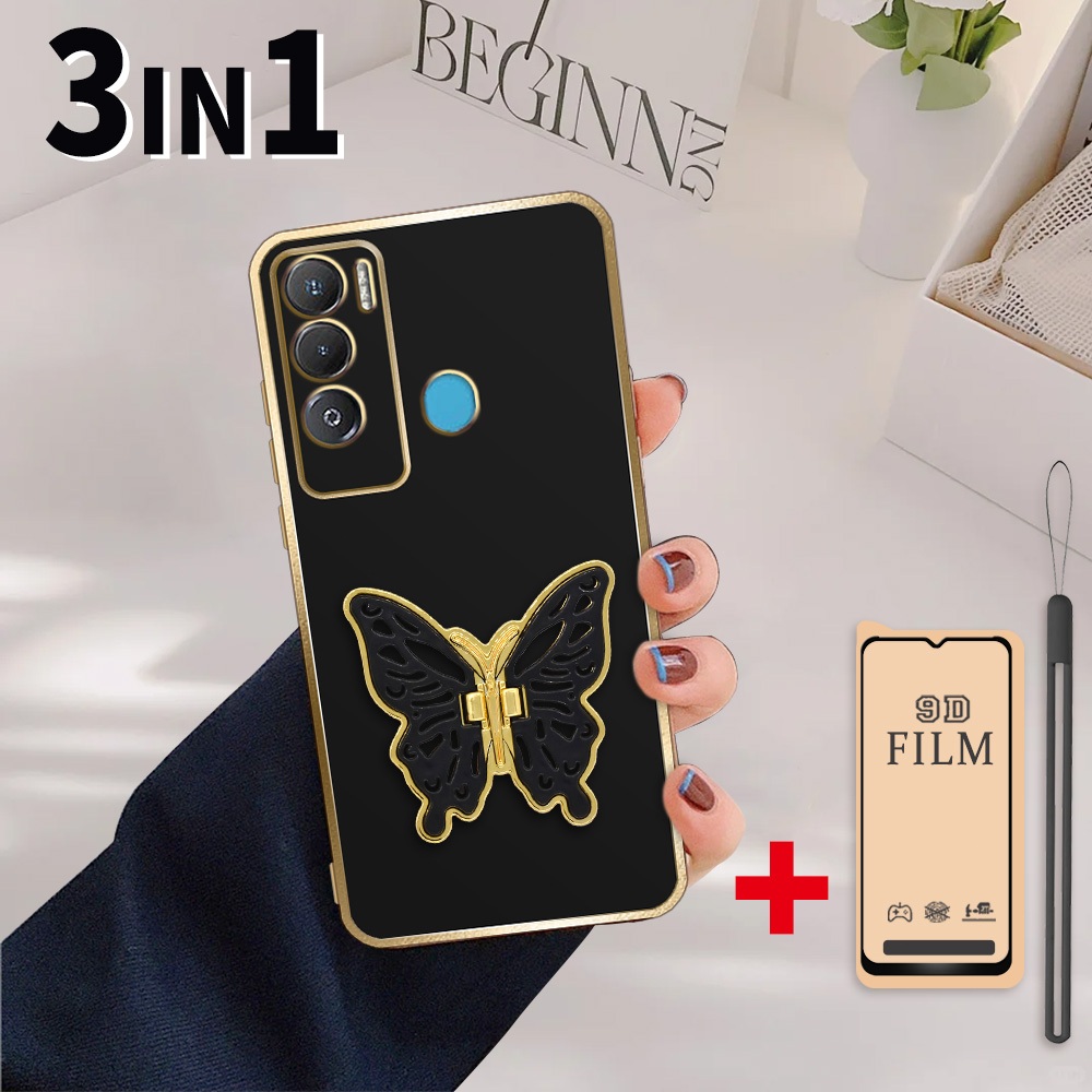 Jual [3 in 1 PAKET] Case Tecno Pova Neo LE6 LE6h With Stand Holder Kupu ...