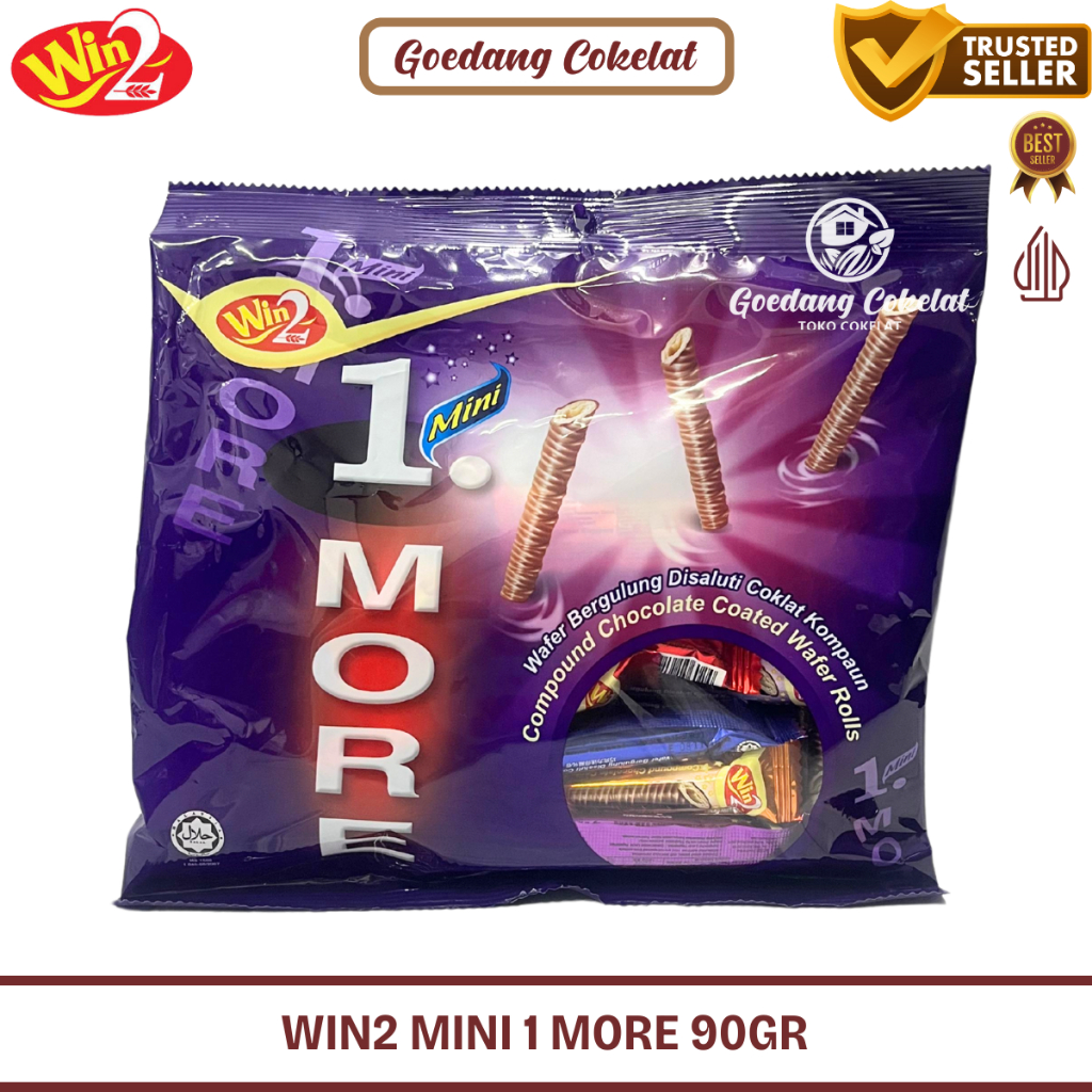 Jual Win2 Mini 1 More Chocolate Wafer Roll Rasa Cokelat 90g | Shopee ...