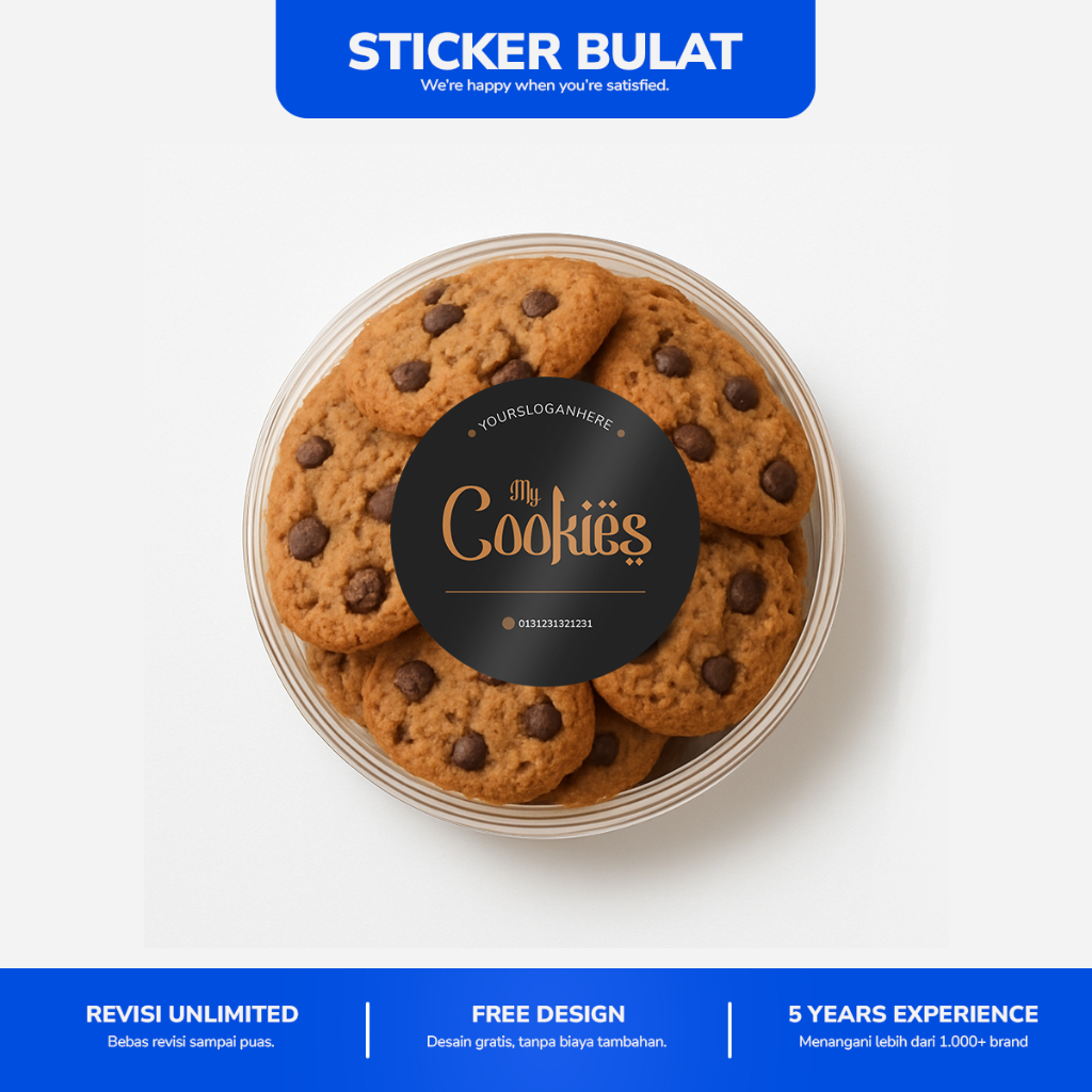 Jual Sticker Bulat Custom FREE DESIGN | Cetak Label Makanan Desain ...
