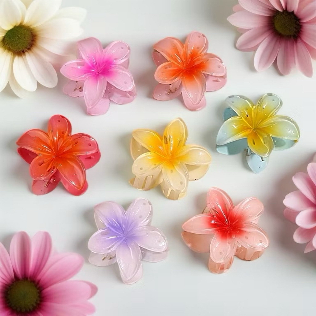 Jual Jepit Rambut Wanita Motif Bunga Kamboja Bahan Akrilik Gaya Korea Import | Shopee Indonesia