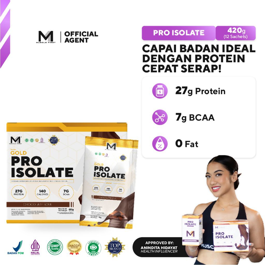 Jual Muscle First Pro Isolate 12 Sachet Whey Protein Isolate - Fat Loss ...
