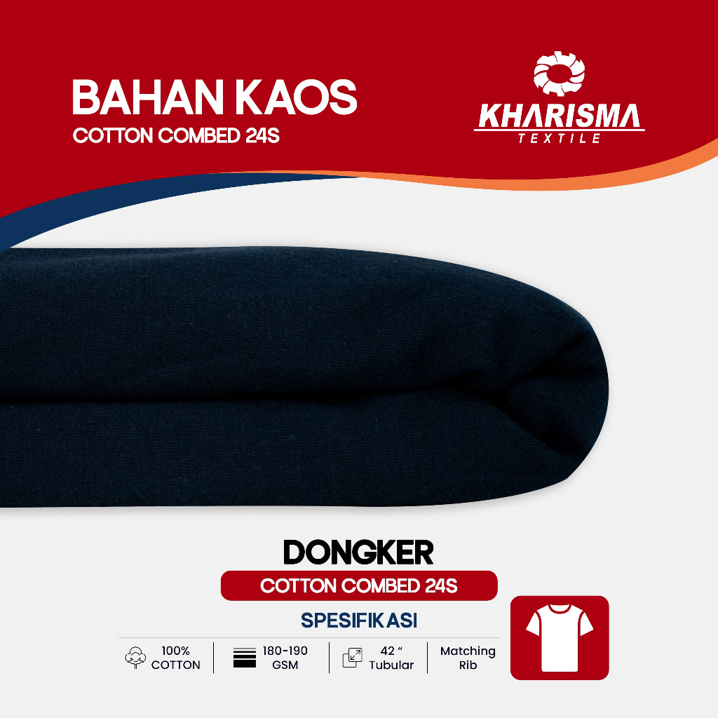 Jual Bahan Kaos Kain Cotton Combed 24s Warna Navy / Biru Dongker ...