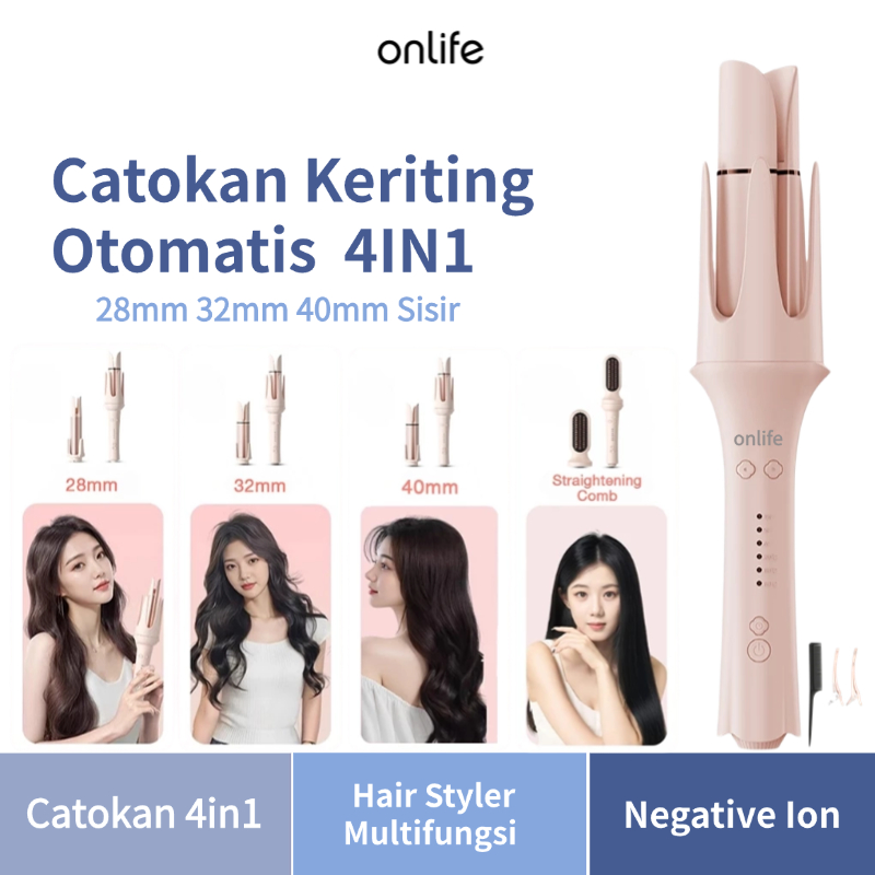 Jual onlife Ion Catokan Curly Otomatis 25mm/32mm/38mm 4in1 Keramik Alat ...