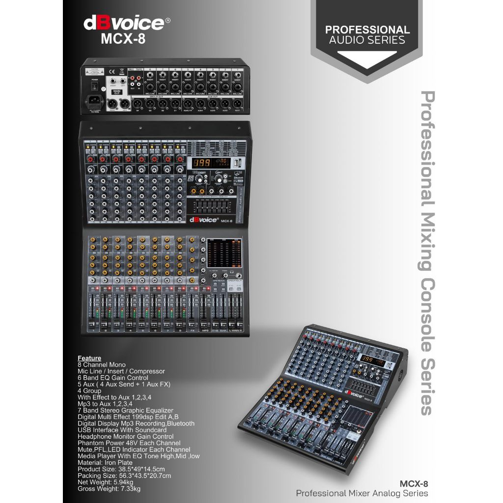 Jual mixer dbvoice mcx 8 original 8 channel mixer db voice mxc8 ...