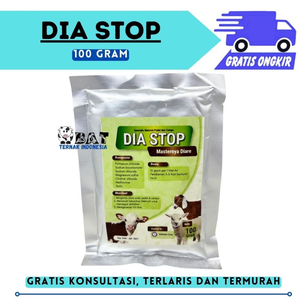 Jual DIA STOP 100 GRAM - Obat Diare Mencret Sapi Kambing Domba Pedet ...