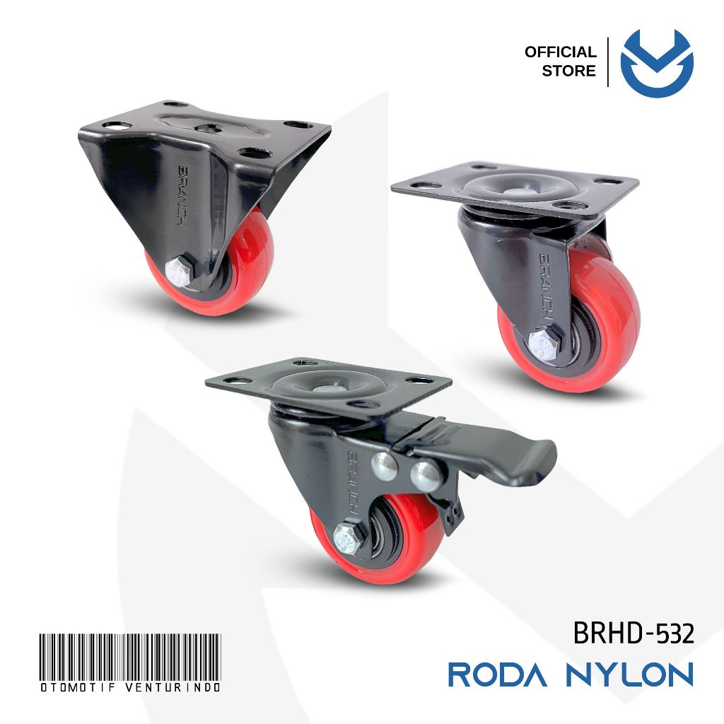 Jual OV Roda Pagar Pvc Hitam Merah / Roda Troli / Roda Nylon Heavy Duty ...