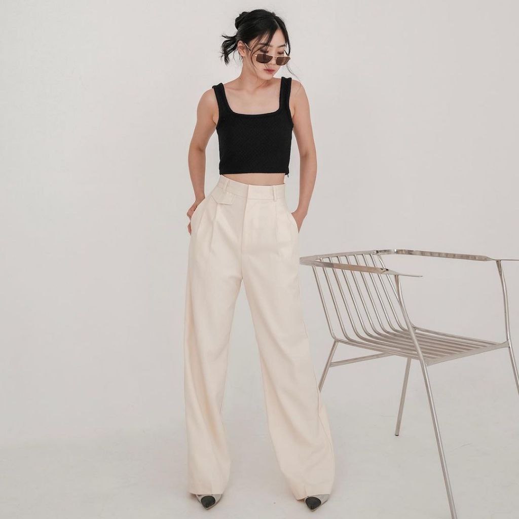 Jual Oro Pants - Celana Kulot Highwaist Loose Pants Premium - Loose ...