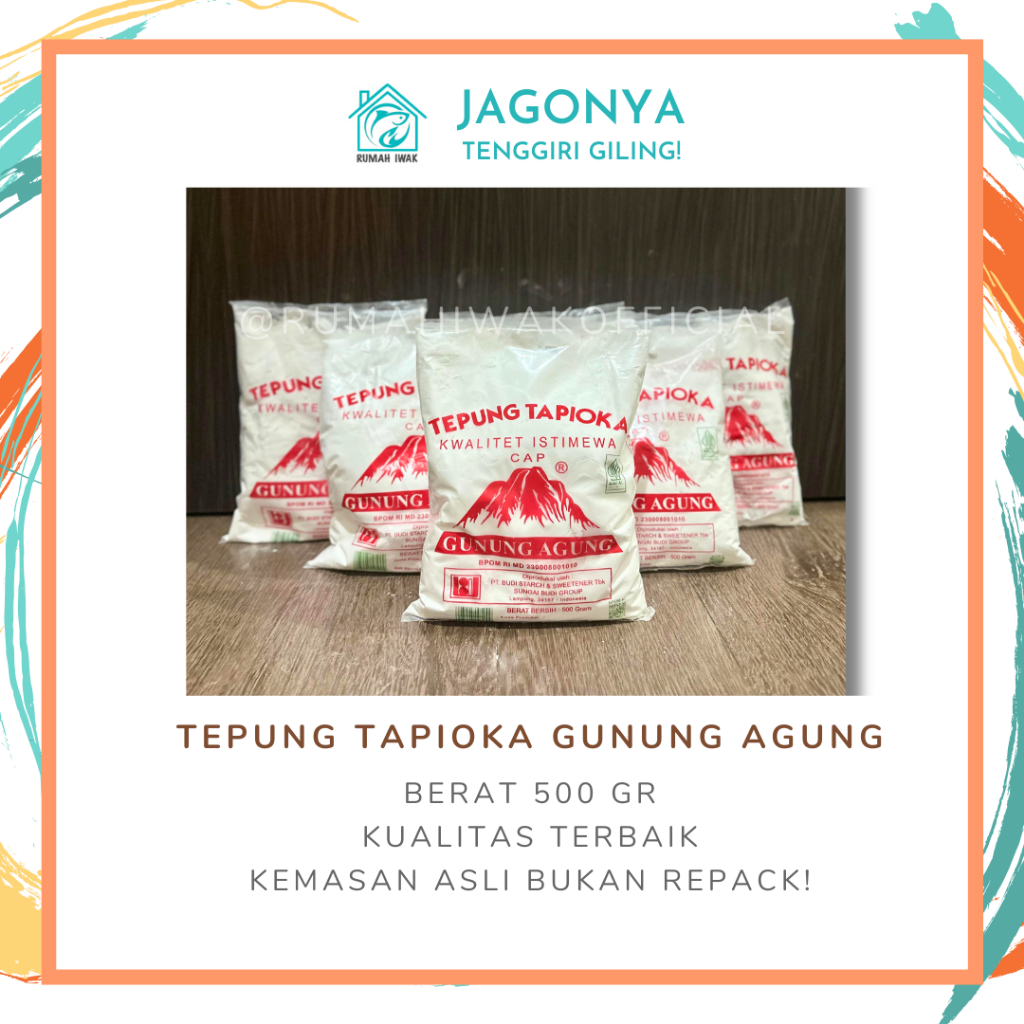 Jual Tepung Tapioka Gunung Agung 500 gram / Tepung Sagu Cap Merah ...
