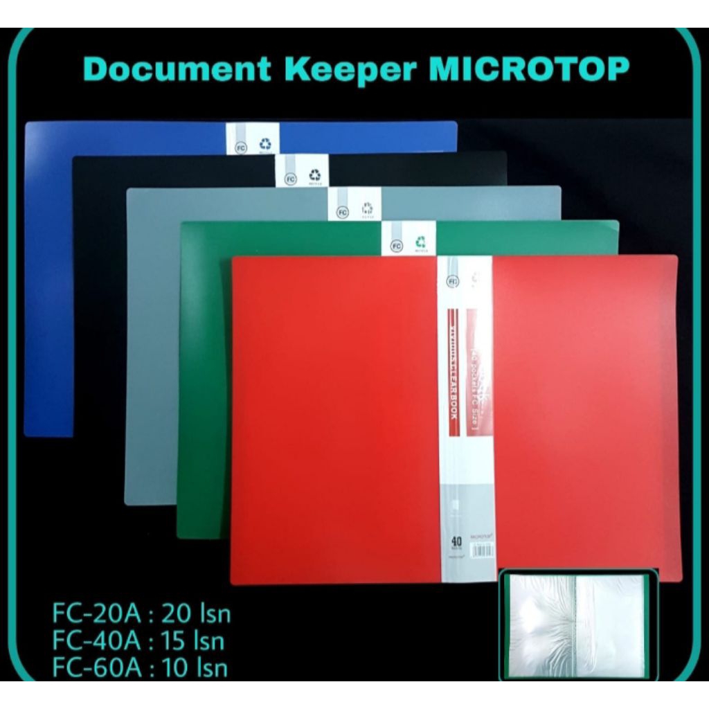 Jual map clearholder/document keeper isi 20lembar, 40lembr, 60lmbr ...