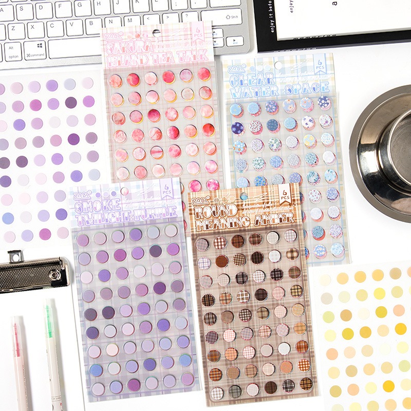 Jual [Artopia] 6 Lembar Sticker Dot JYBD Bulat Lingkaran Lucu Stiker ...
