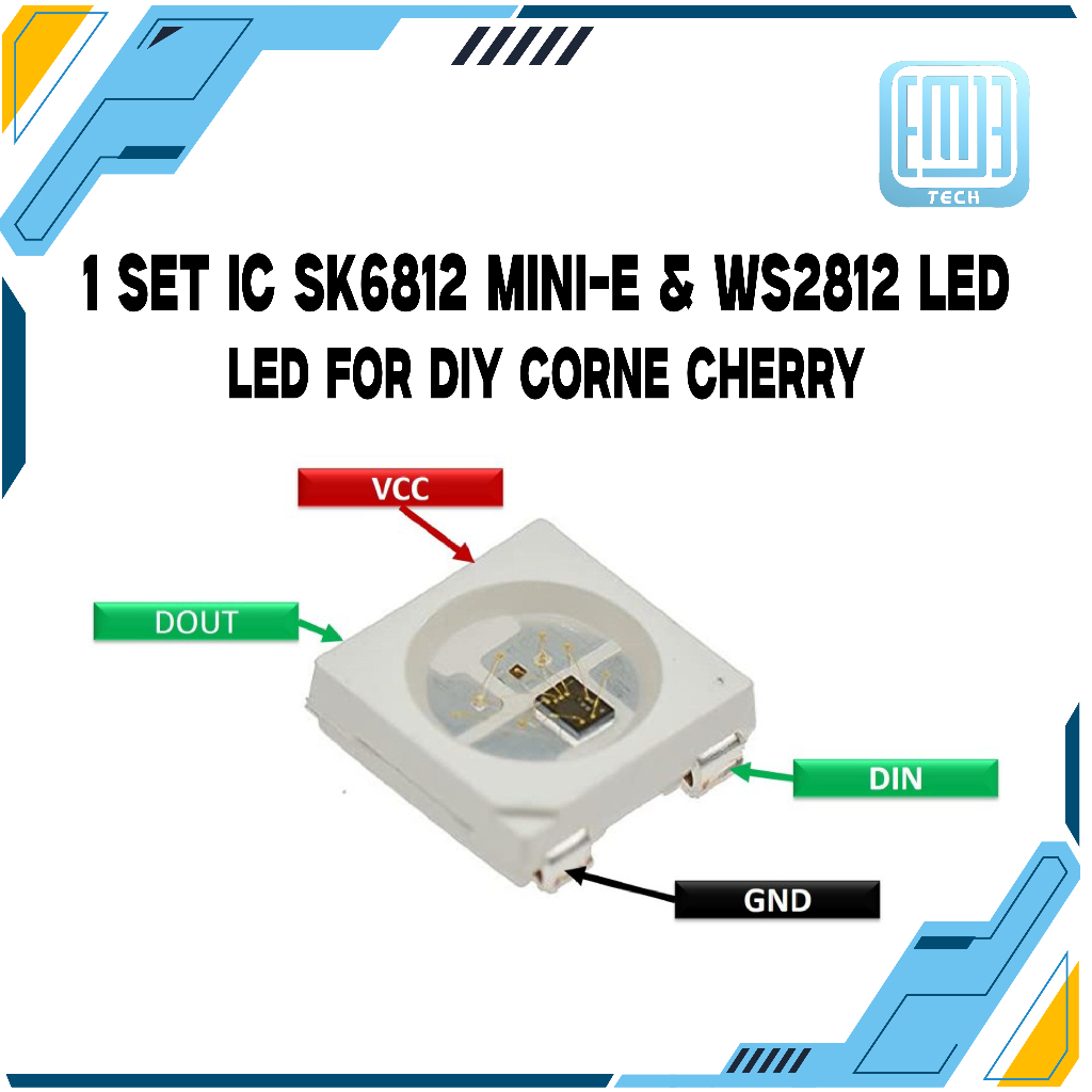Jual 1 Set RGB IC SK6812 MINI-E dan WS2812b LED for DIY Corne Cherry V3 ...