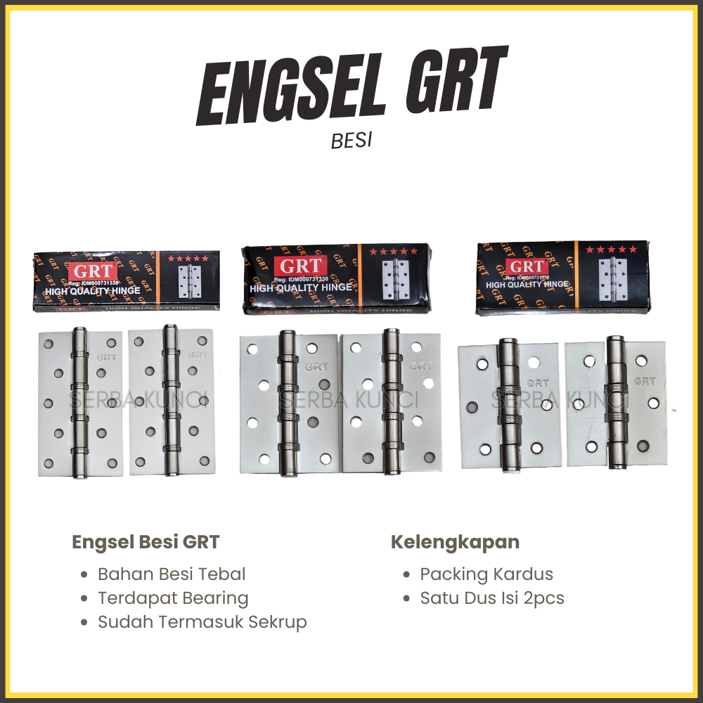 Jual Engsel Pintu Bahan Besi 5" 5 Lubang 5in 5 inch Pintu Kamar Utama ...