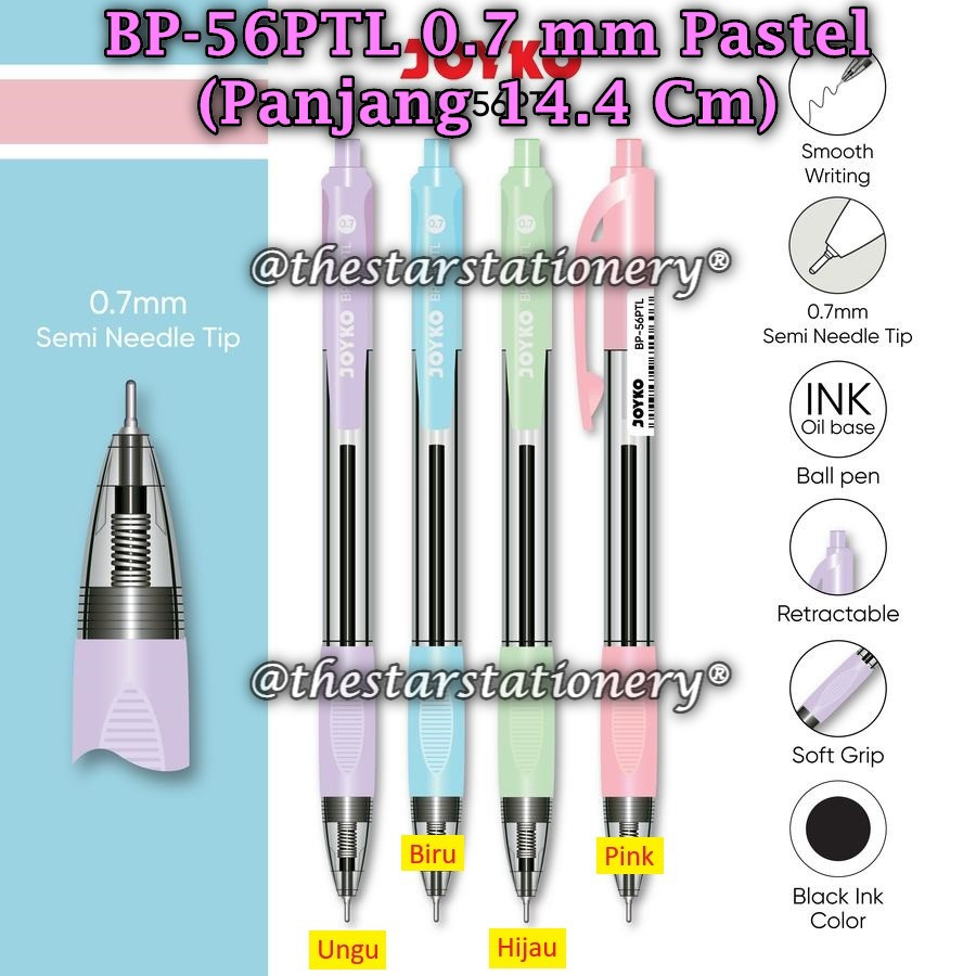 Jual (1 Biji) GABUNGAN Bolpen JOYKO BP-56PTL BP-56AB BP-56 BP-56CD 0.7 ...