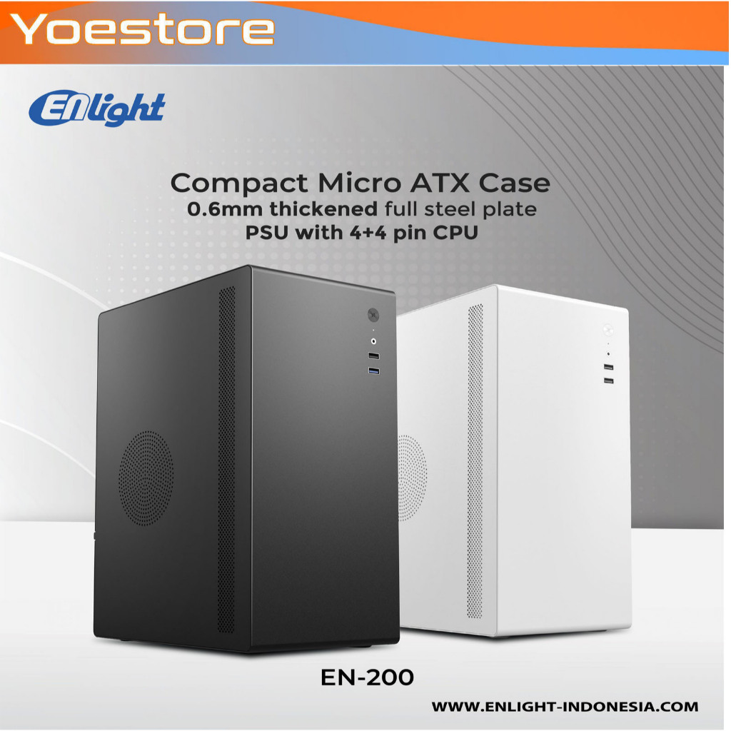 Jual Casing ENLIGHT EN-200 Micro ATX DENGAN PSU 300 WATT | Shopee Indonesia