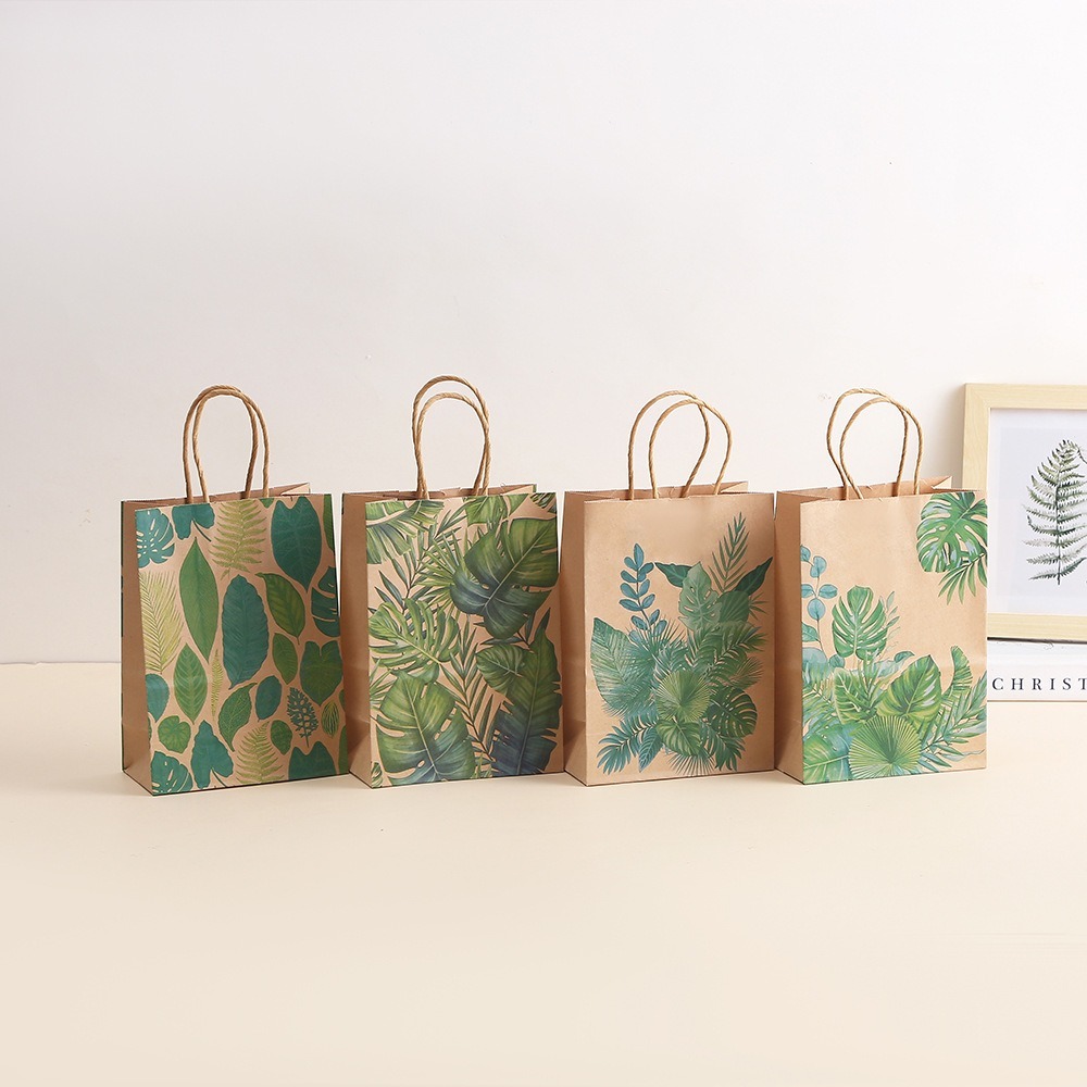 Jual PAPERBAG KRAFT PAPER TROPICAL LEAVES / Tas hampers craft paper ...