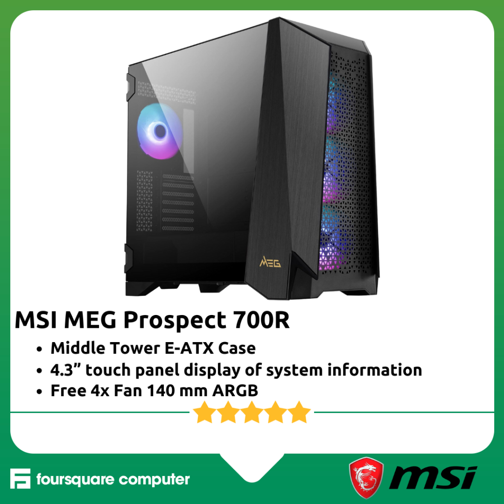 Jual MSI MEG Prospect 700R Case | Casing CPU Komputer E-ATX Free 4x Fan ...