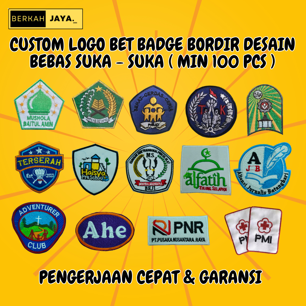 Jual Bordir Logo Patch Bet Emblem Custom Desain Suka Suka Pengerjaan ...