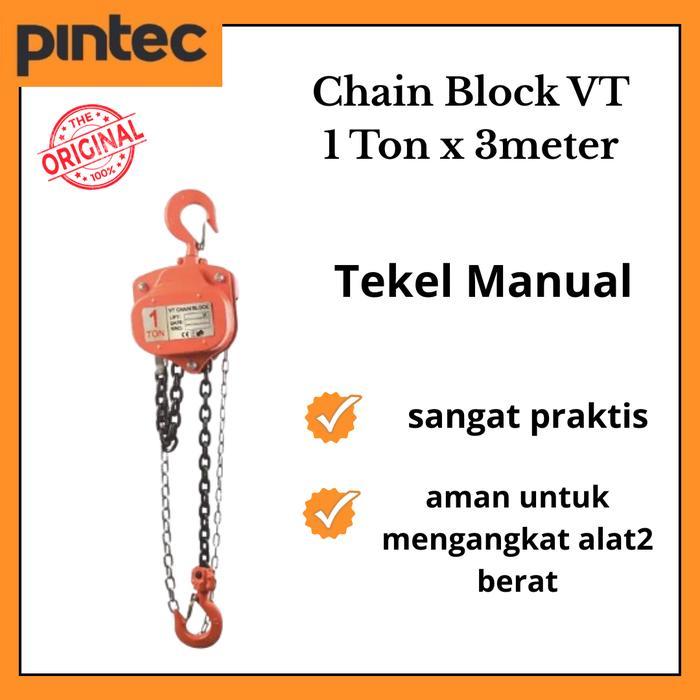 Jual Chain Block 1 Ton x 3 Meter - Tekel Manual 1 Ton x 3 Meter VT ...