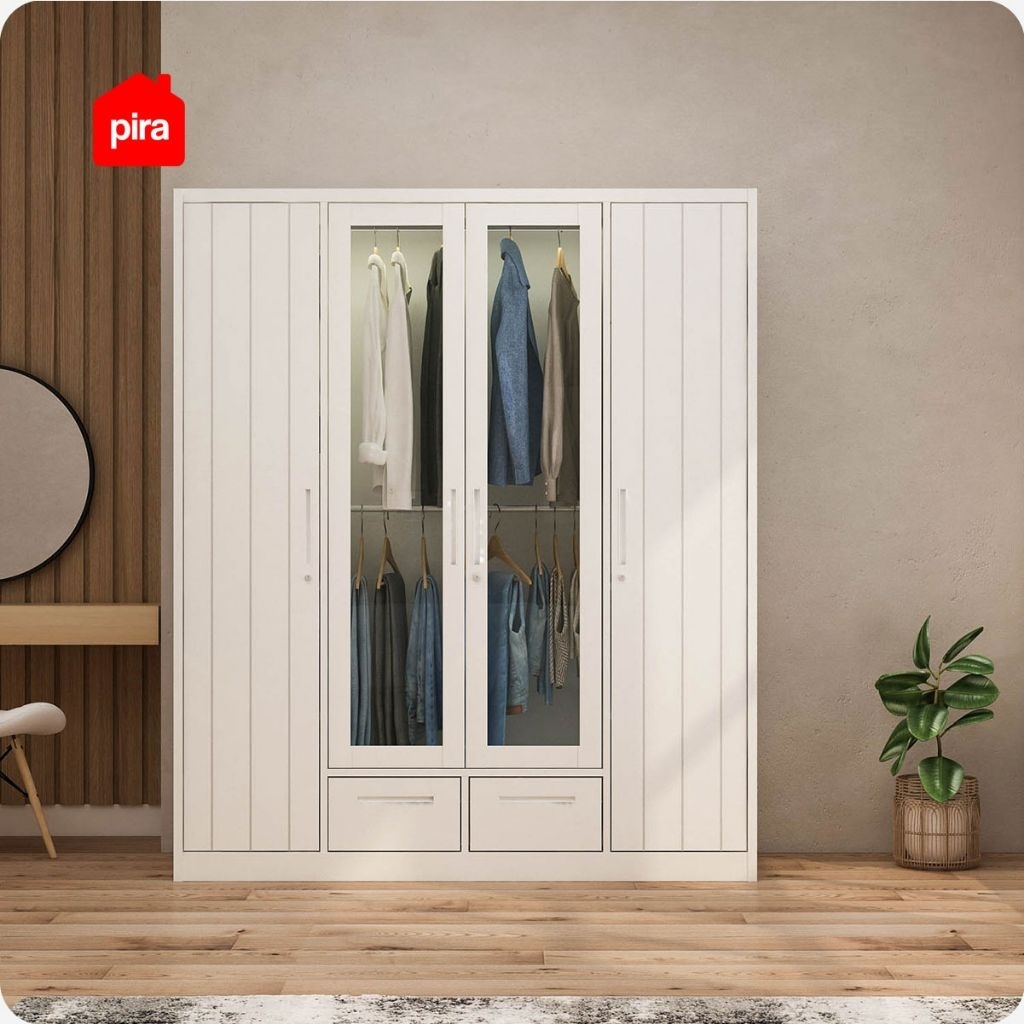 Jual PIRA - LINIO 4P FGD MWD LEMARI PAKAIAN BESI 4 PINTU DENGAN LACI ...
