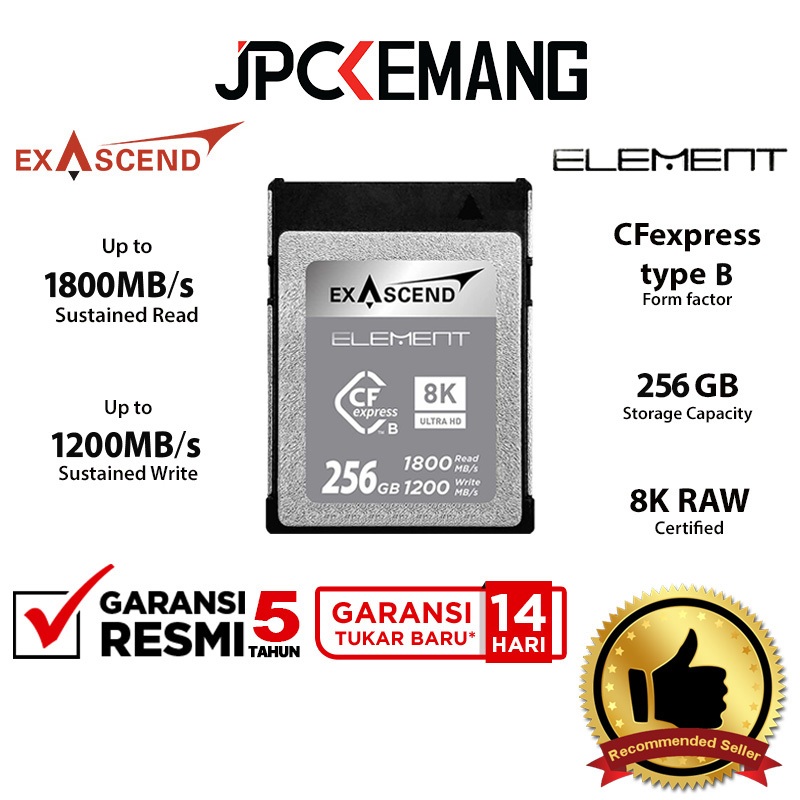 Jual Exascend 256GB Element CFexpress Type B 1800MB/s CF Express 256 GB ...