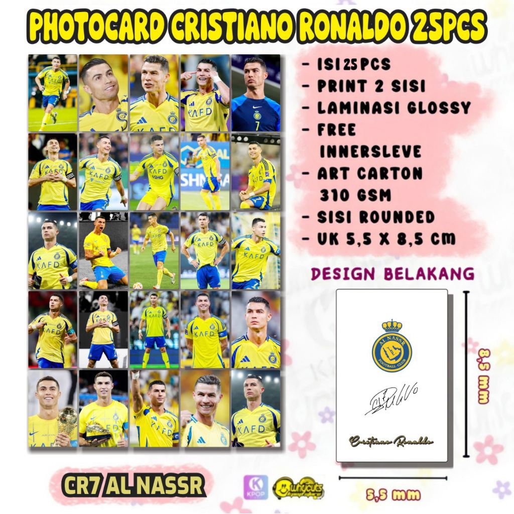 Jual [25pcs] PHOTOCARD CRISTIANO RONALDO CR7 Al Nasar Portugal isi ...