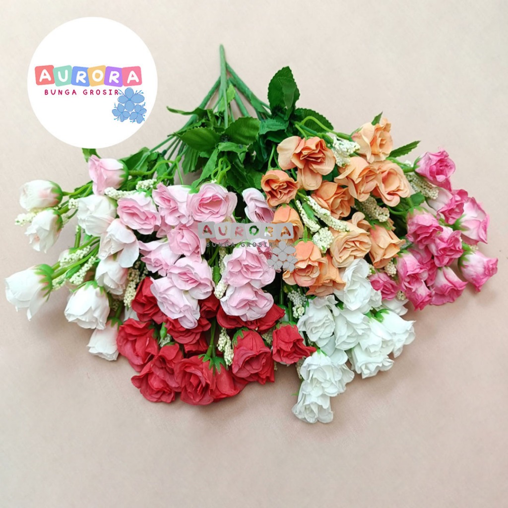 Jual Artificail Bouquet Spray Rose Premium Artificial Flower Bunga ...