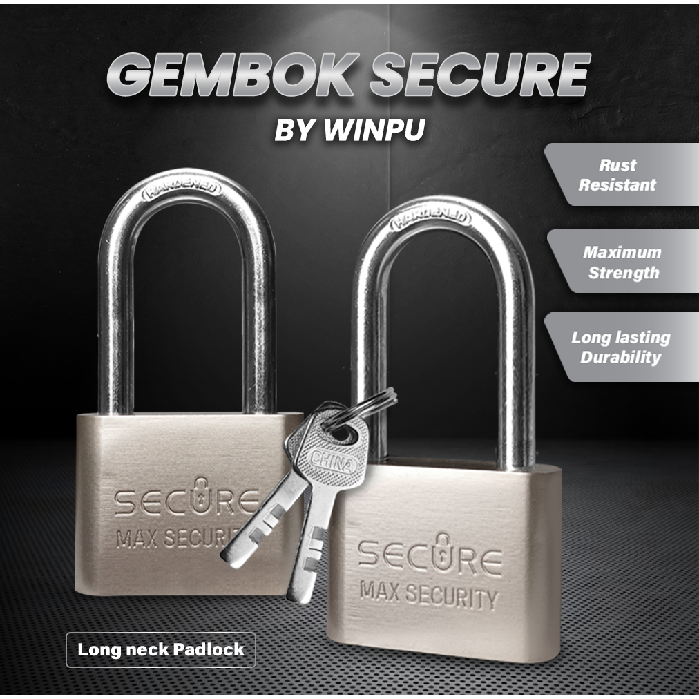 Jual SECURE Gembok Padlock Pagar Loker Kunci Pintu Leher Panjang ...