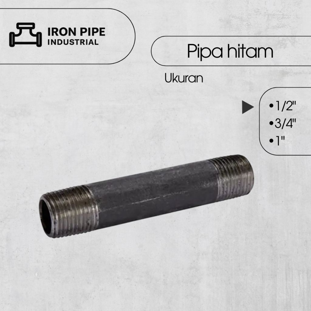 Jual Pipa Besi Hitam 1/2 inch 3/4 inch 1 inch Panjang 5 - 120 cm | Shopee Indonesia