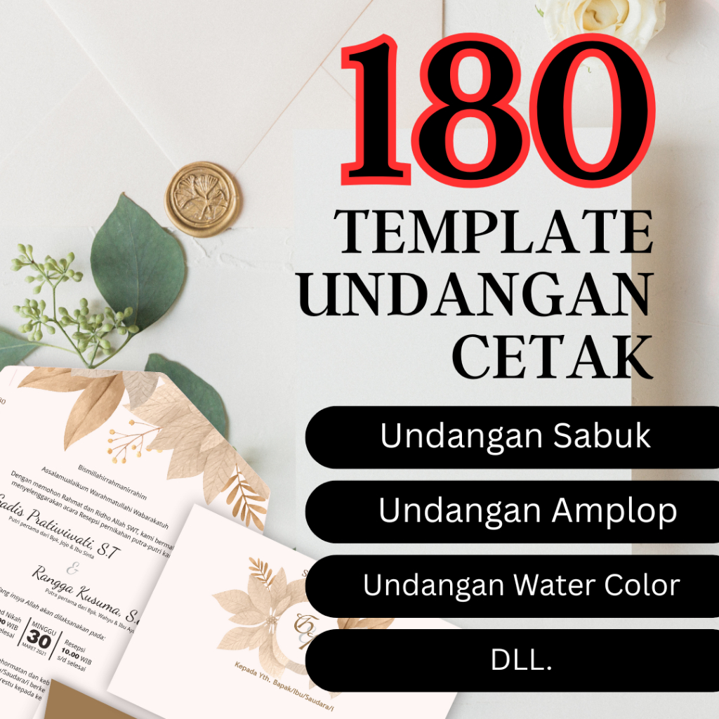 Jual 180 Template Undangan Pernikahan CDR CorelDraw Siap Cetak Editable ...