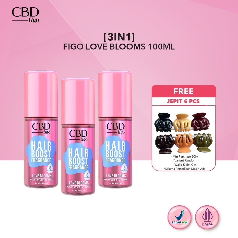 Jual [3in1] CBD Figo Hair Perfume Love Blooms 100 isi 3pcs | Shopee ...