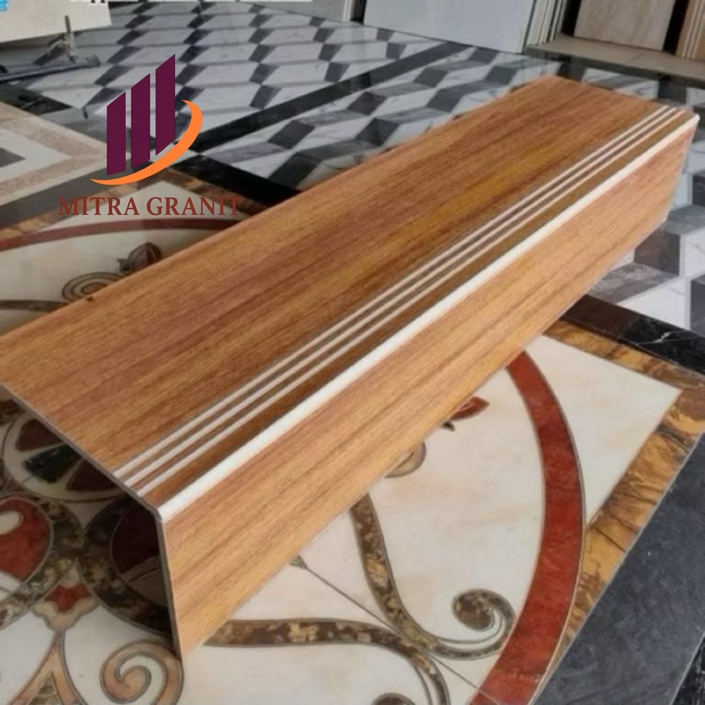 Jual Granit keramik anak tangga motif kayu custom ukuran list plint ...
