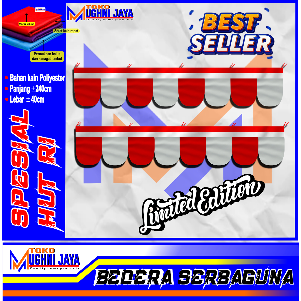 Jual BENDERA UMBUL-UMBUL MERAH PUTIH SERBAGUNA | BENDERA GELOMBANG | DEKORASI AGUSTUSAN | Shopee ...