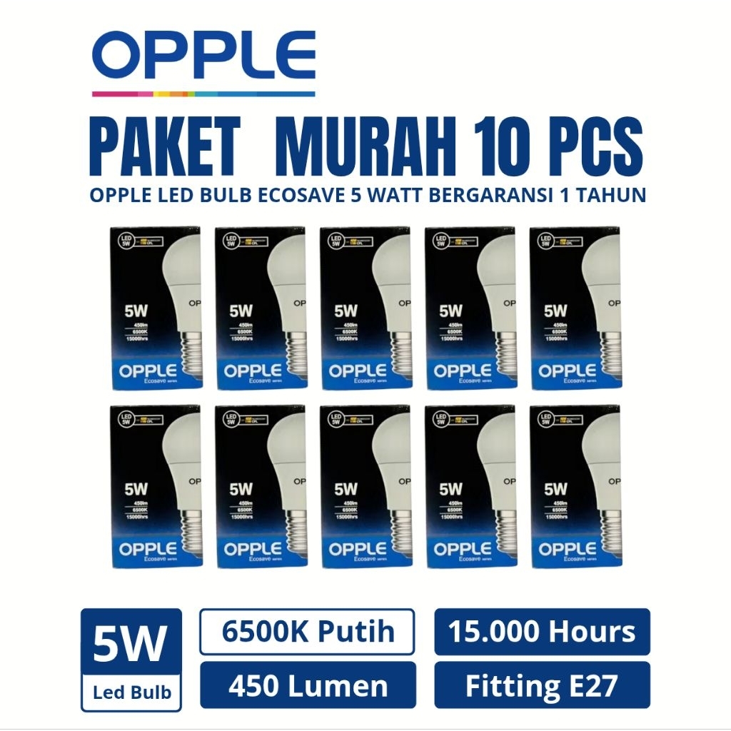Jual PAKET 10PCS Lampu LED Bulb Ecosave 5W 7W 9W 12W 14W Garansi 1 ...