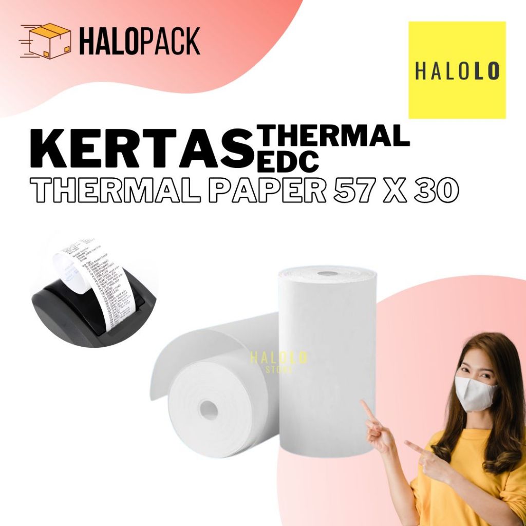 Jual Kertas Thermal Struk Kasir 57 x 30 mm Thermal EDC Paper Roll ...